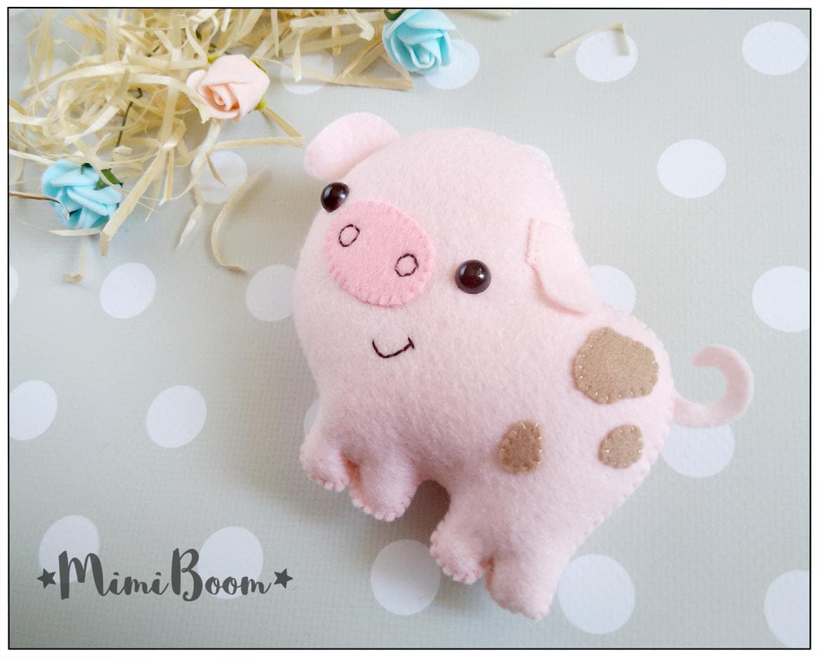 Felt Pig Pattern PDF Tutoriall Felt Ornaments Pig Sewing - Etsy UK
