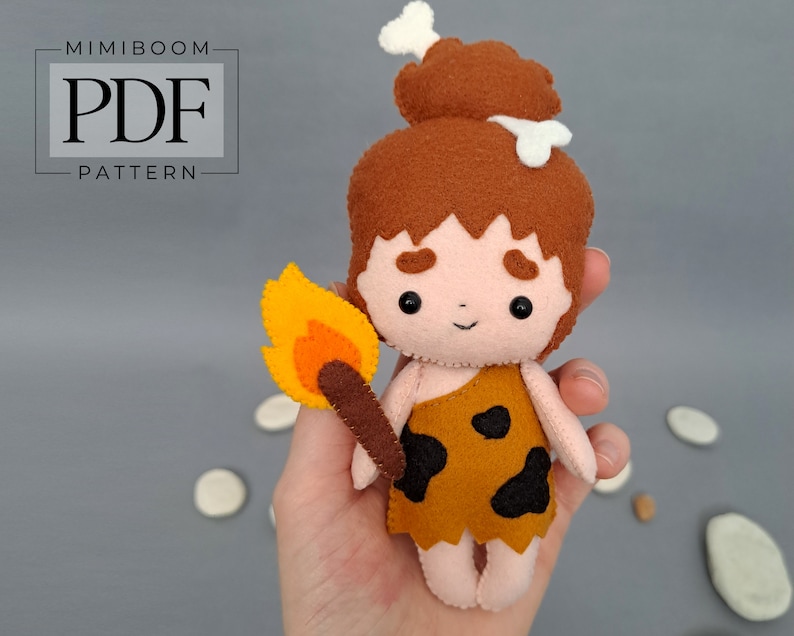 Neanderthal Pattern PDF Neanderthal Toy Pattern Felt Sewing Pattern ...