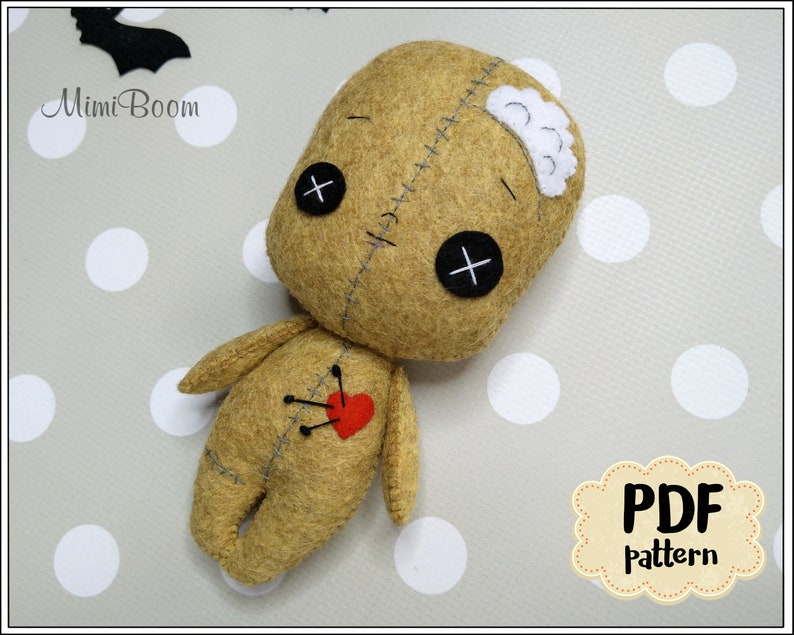 Cute Voodoo Doll Pattern Halloween Pattern Voodoo Doll Felt - Etsy