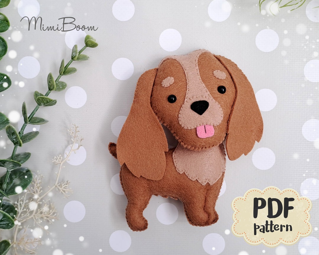 Spaniel Pattern Felt PDF Dogs Ornament DIY Easy Sewing Pattern Spaniels ...