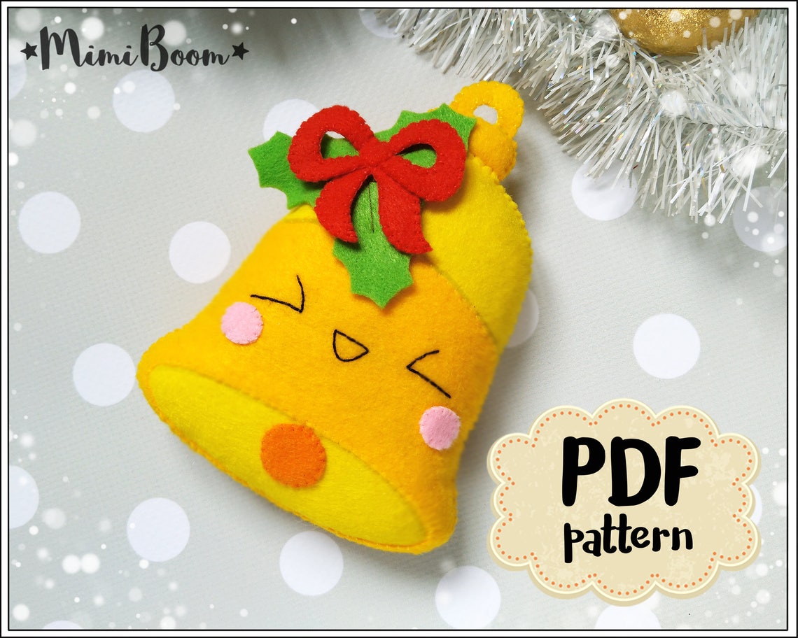 Christmas Bell Pattern Felt Ornament Christmas Bell PDF Pattern ...