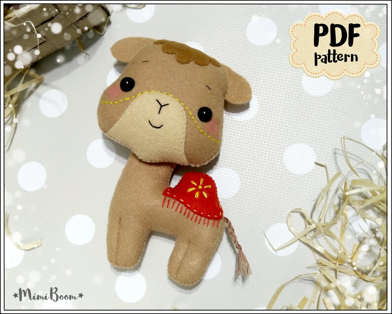 Felt pattern camel Easy PDF pattern camel Sewing pattern | Etsy