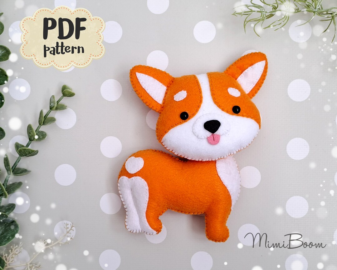 Corgi Felt Pattern PDF Ornament Welsh Corgi Felt Ornament Animals ...