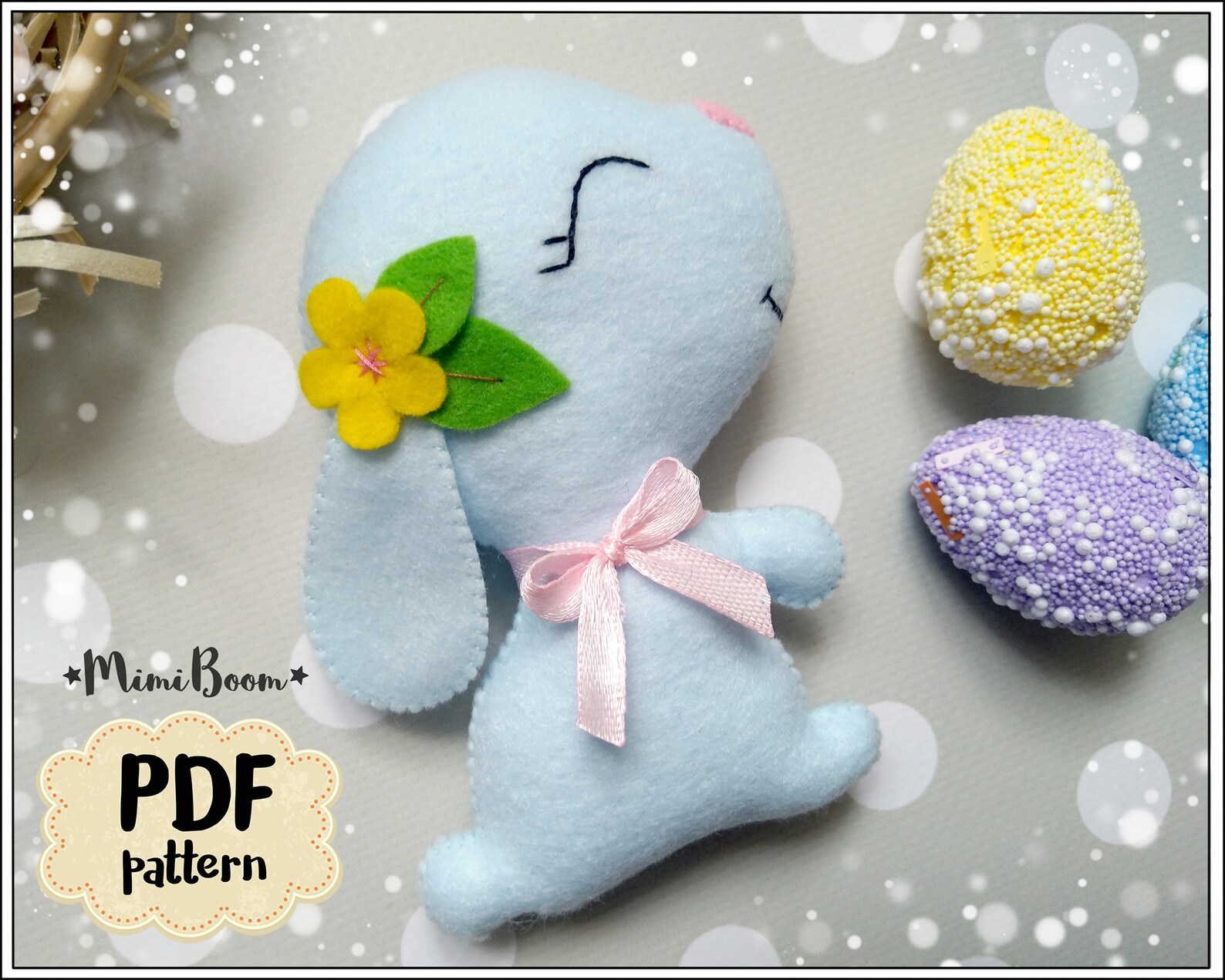 Easter Bunny Pattern Easter Pattern Felt Ornament Pattern - Etsy