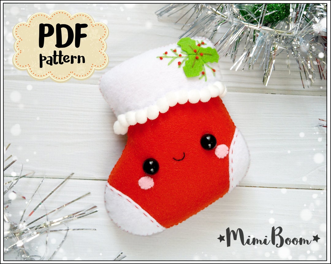 Christmas Stocking Felt Pattern Christmas Patterns Felt Stocking PDF ...