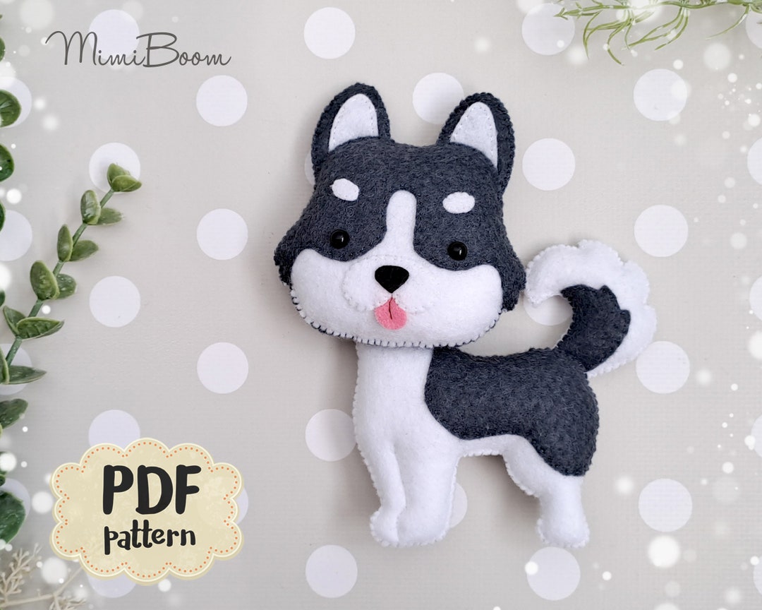Siberian Husky Pattern Felt PDF Dogs Ornament DIY Easy Sewing Pattern ...