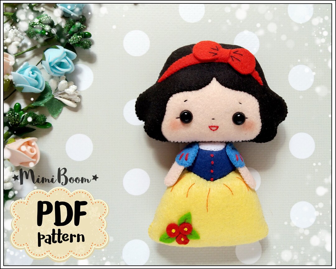 Snow White Pattern Felt Princess Pattern PDF Doll Pattern Cute - Etsy ...