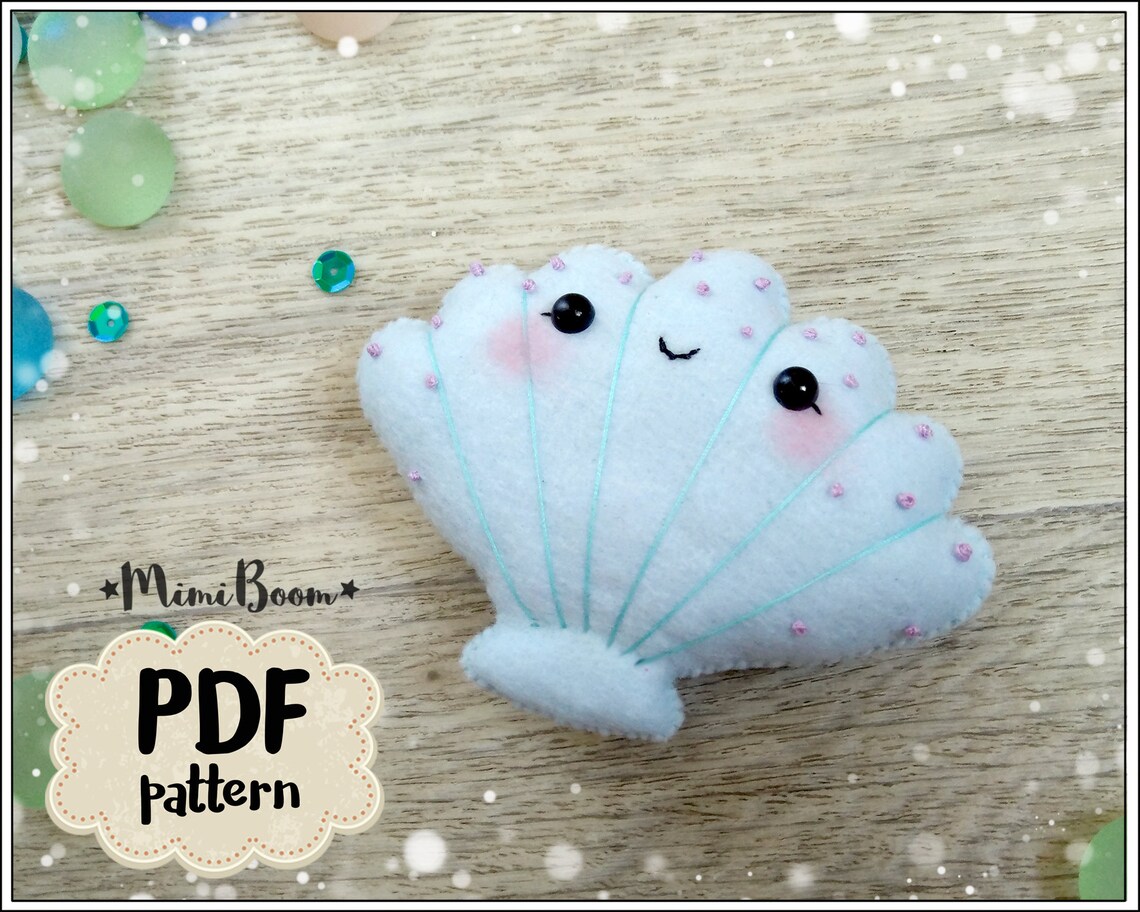 Felt Shell Pattern Cute Shell Ornament Pattern Easy PDF - Etsy