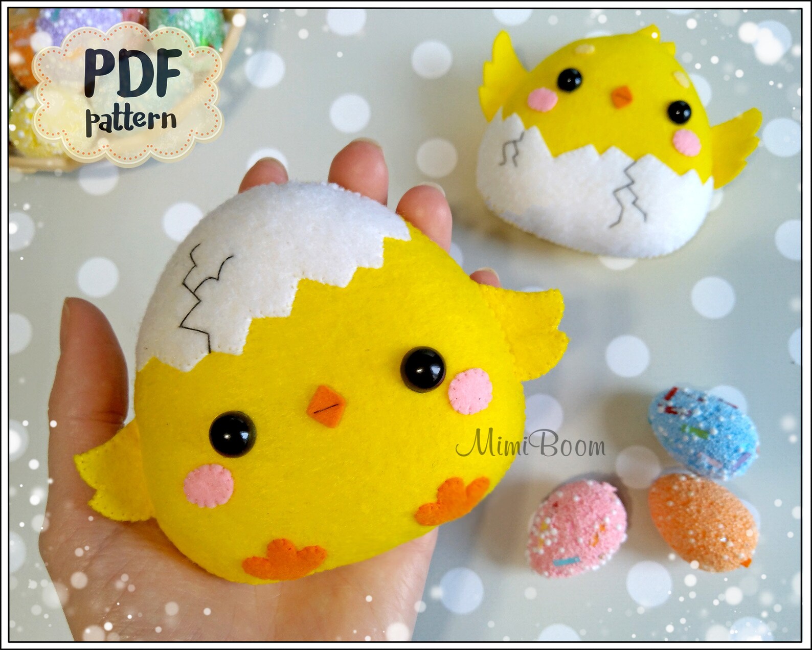 Cute Easter Chicken Pattern PDF Easter Pattern Chickens Felt | Etsy