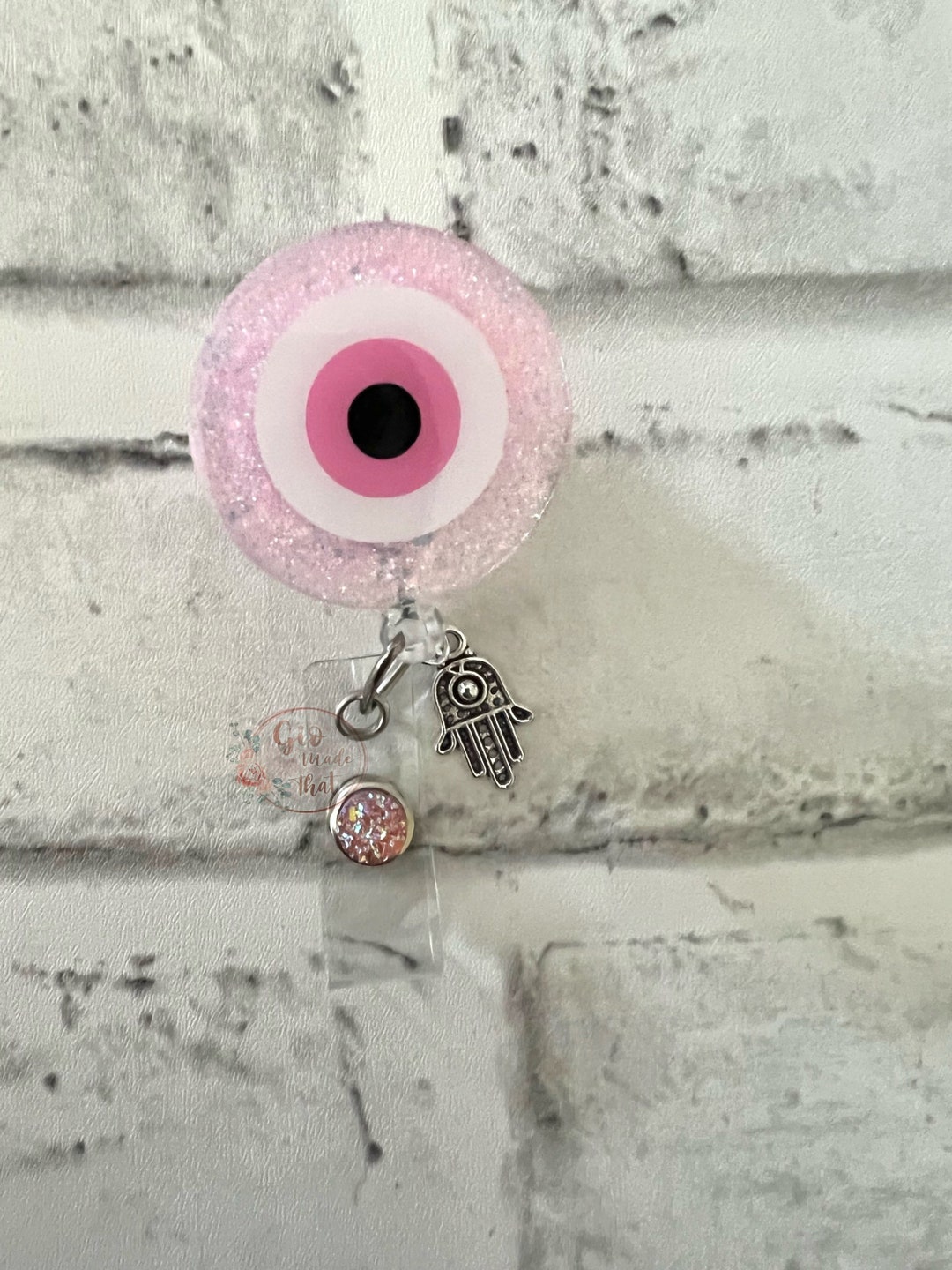 Evil Eye Badge Reel Pink - Etsy