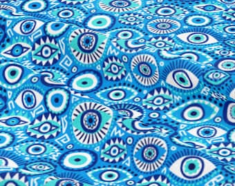 Evil Eye Fabric Evil Eye by Thirdhalfstudios Mystical - Etsy
