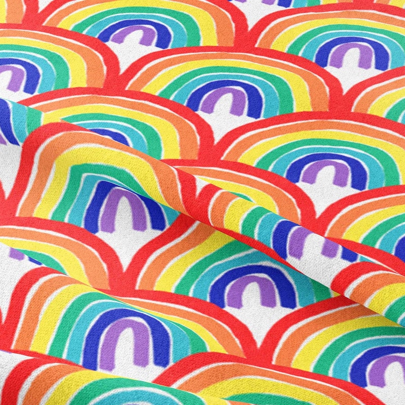 Rainbow Print Fabric - Etsy