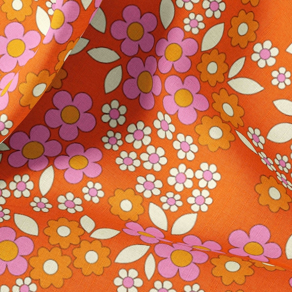 Retro Floral Fabric - Etsy