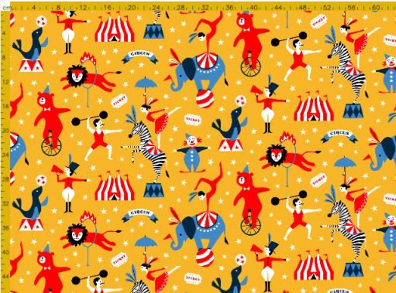 Big Top Retro Circus Fabric by Heleen_vd_thillart - Cotton/ Polyester ...
