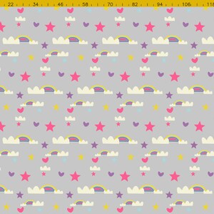 Cute Rainbow Grey Fabric by Bruxamagica - Cotton/ Polyester/ Jersey ...