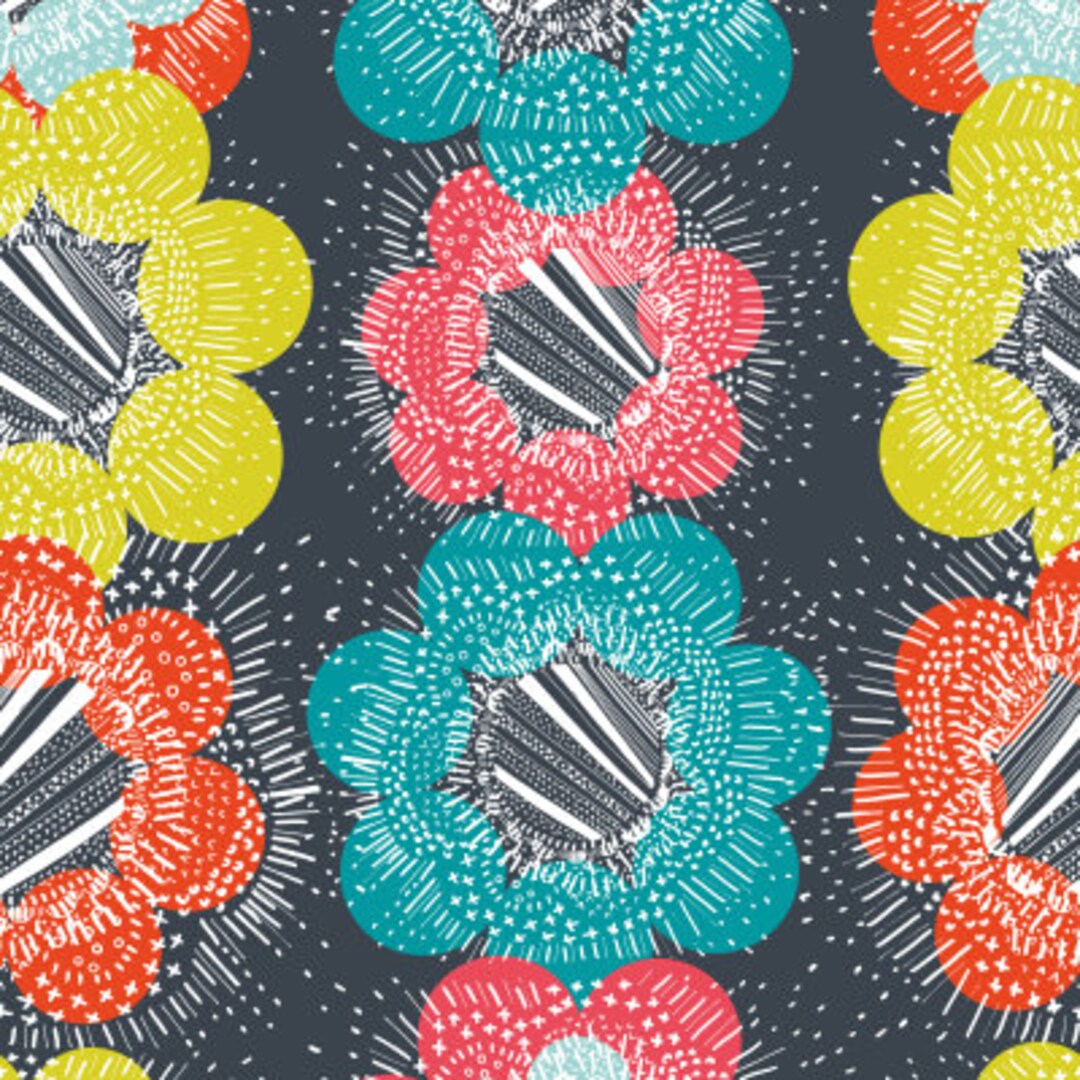Abstrakter Burst Retro Stoff von Rachael Taylor Studios - Baumwolle ...