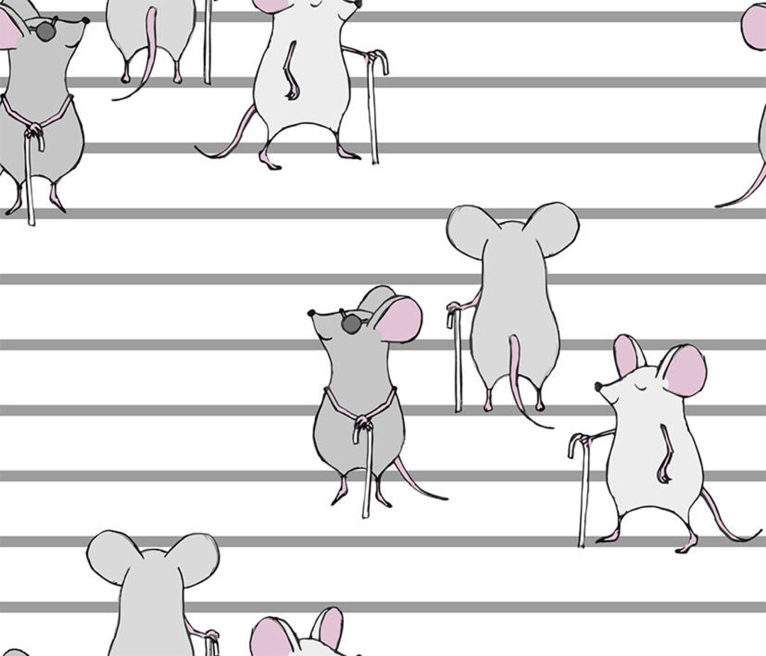 Three Blind Mice - Stripes Fabric by Luciecookedesign- Fabric - Cotton ...