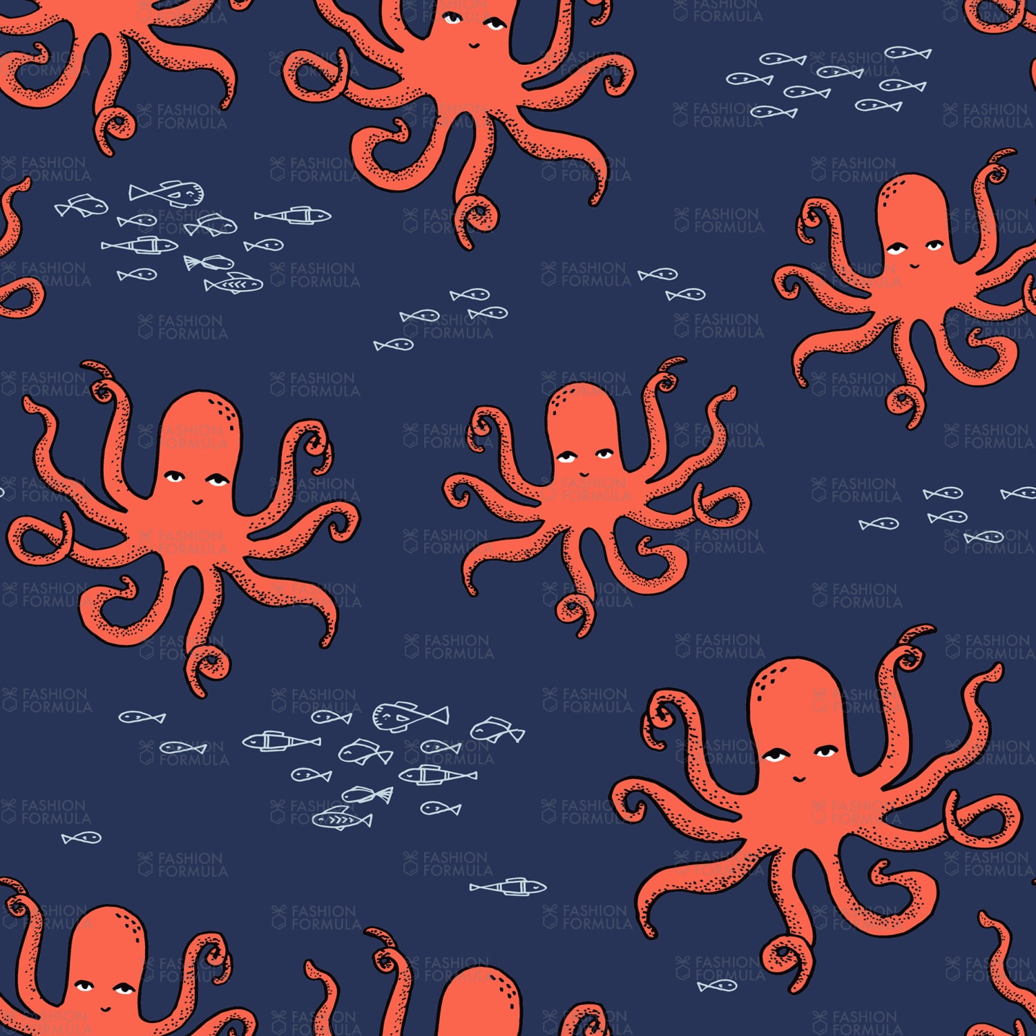 Octopus Pattern Fabric