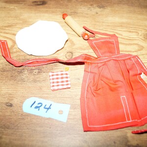 Vintage Barbie Red Apron, Chef Hat, Rolling Pin Pot Holder - Etsy
