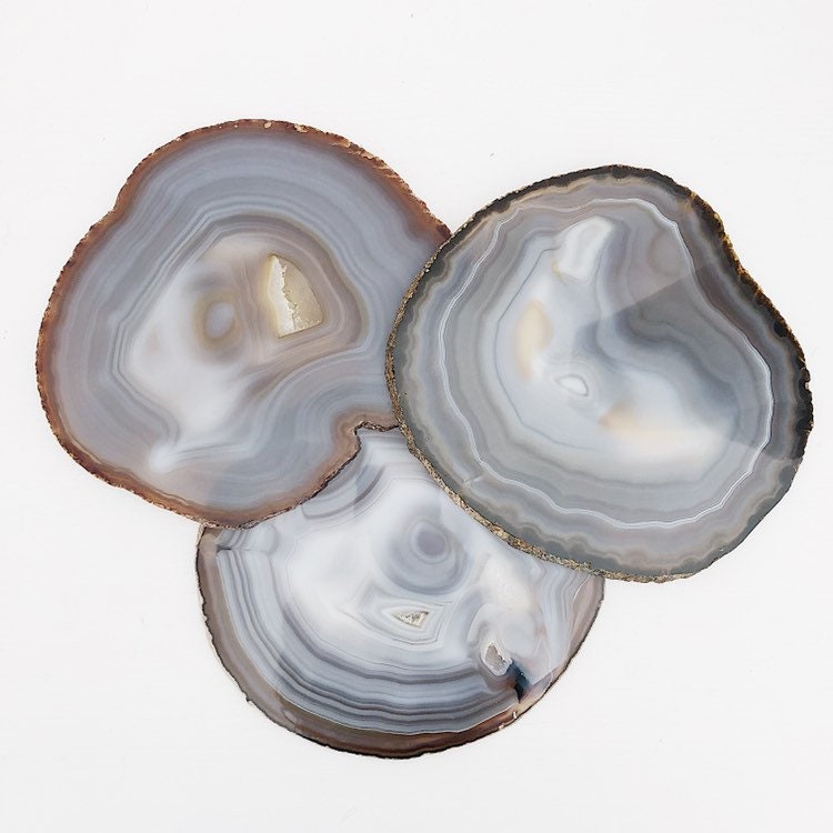 Natural Grey Agate Platter. Agate Plate. Table Centerpiece. Luxury Boho ...
