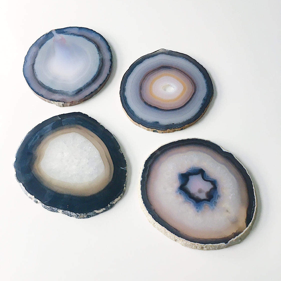 Agate Coasters. Drinks Coasters. Agate Slice. Coaster Set. - Etsy