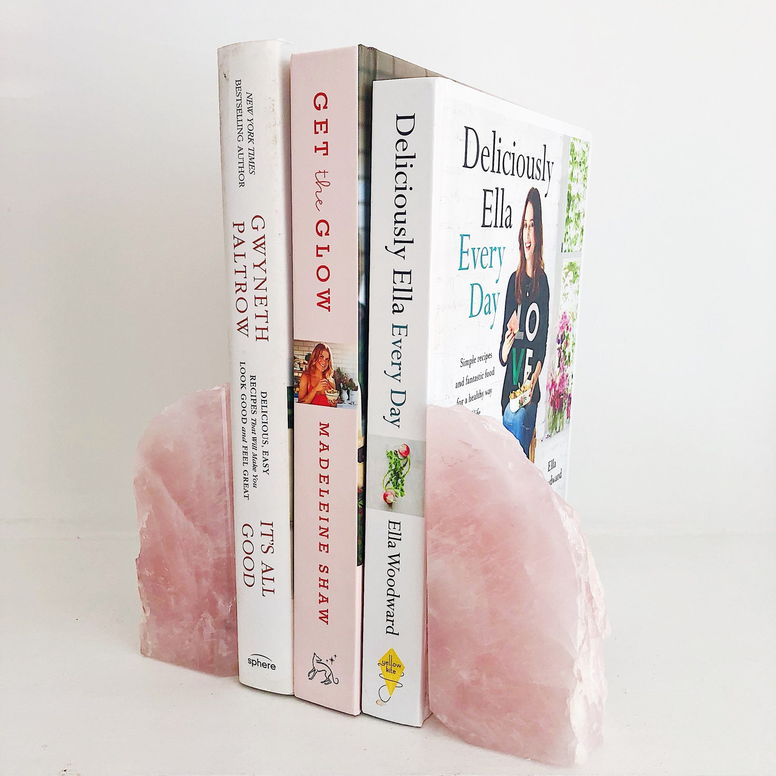 Rose Quartz Bookends. Geode Bookends. Pink. Crystal Bookends. | Etsy UK