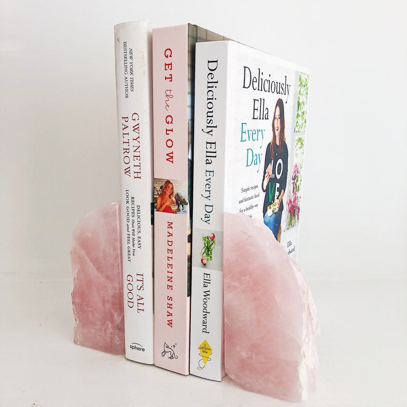 Rose Quartz Bookends. Geode Bookends. Pink. Crystal Bookends. - Etsy UK