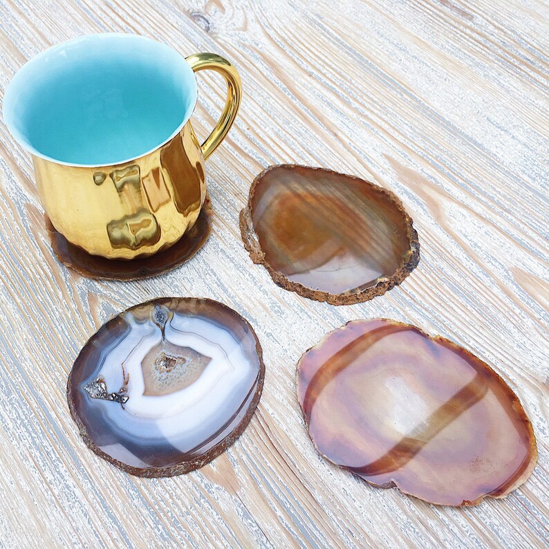Natural Agate Drinks Coaster. Agate Slice. Boho Decor. - Etsy