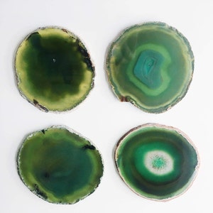 Green Agate Drinks Coaster. Agate Slice. Boho Decor. - Etsy
