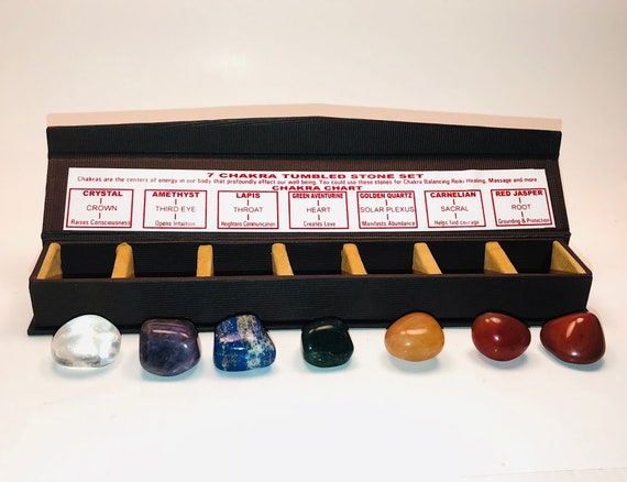 7 Chakra Stone Set Boxed Chakra Crystal Kit Stones: Quartz - Etsy