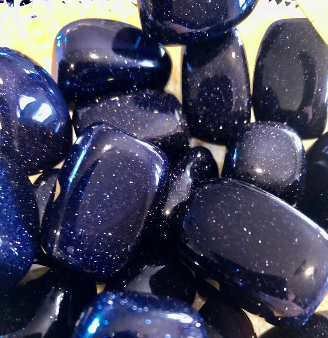 Blue Goldstone, S/M/L, Tumbled, Man-made Choose Grade A or B - Etsy