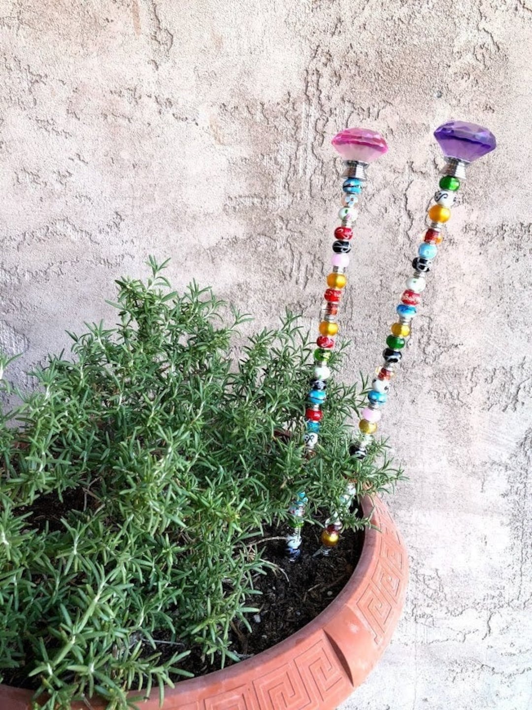 17” Garden Fairy Wand, Enchanted Fae Garden Stake, Beaded Garden Decor ...