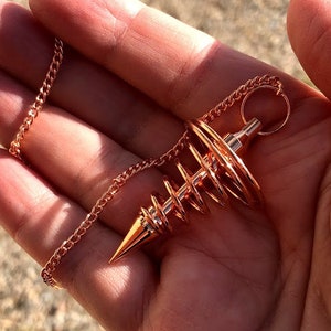 Copper Plated Spiral Pendulum, Copper Plated Vortex Pendulum, Dowsing ...