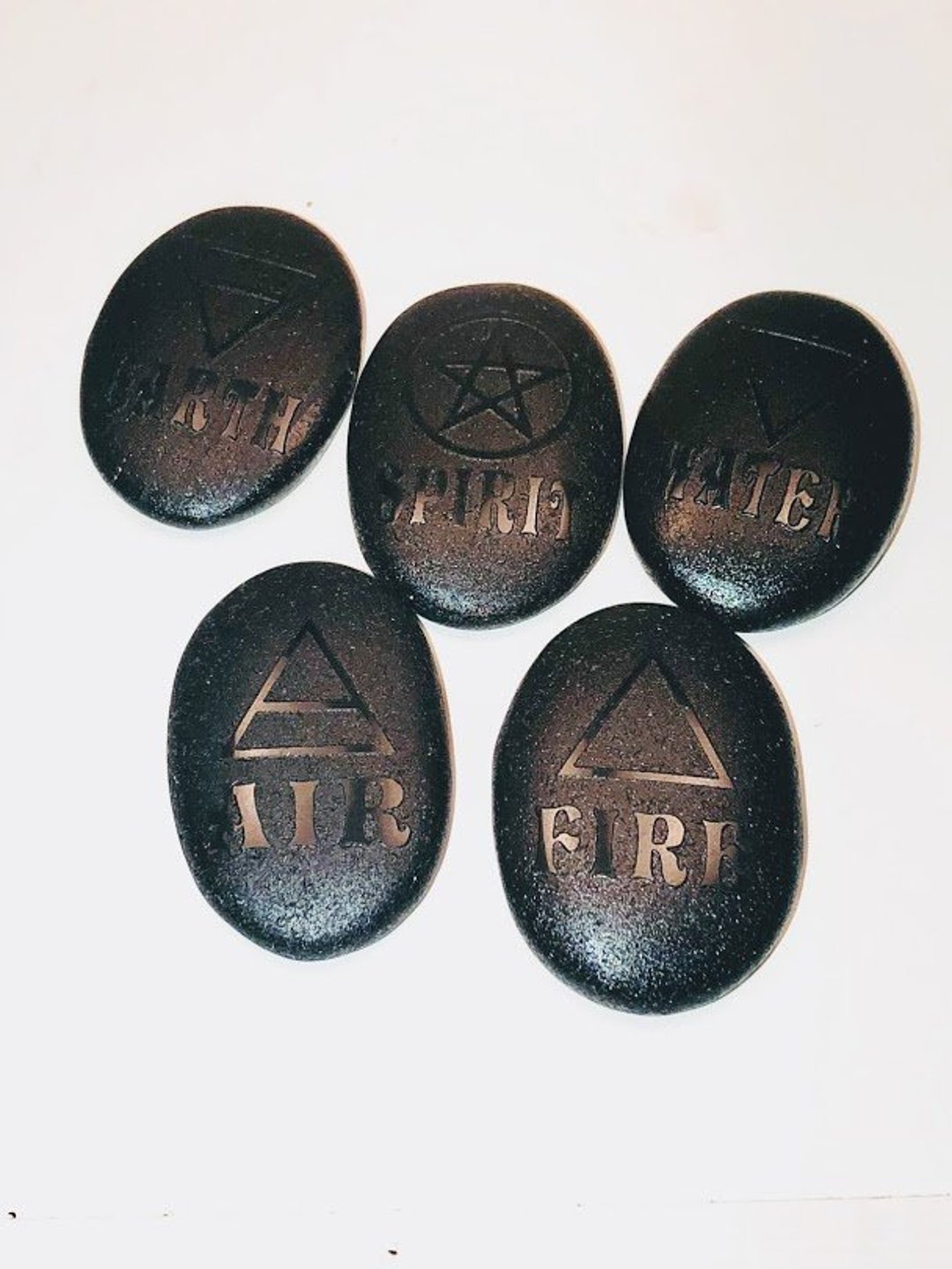 Black Obsidian Five Elements Stone Set, Reiki Charged, Protection ...