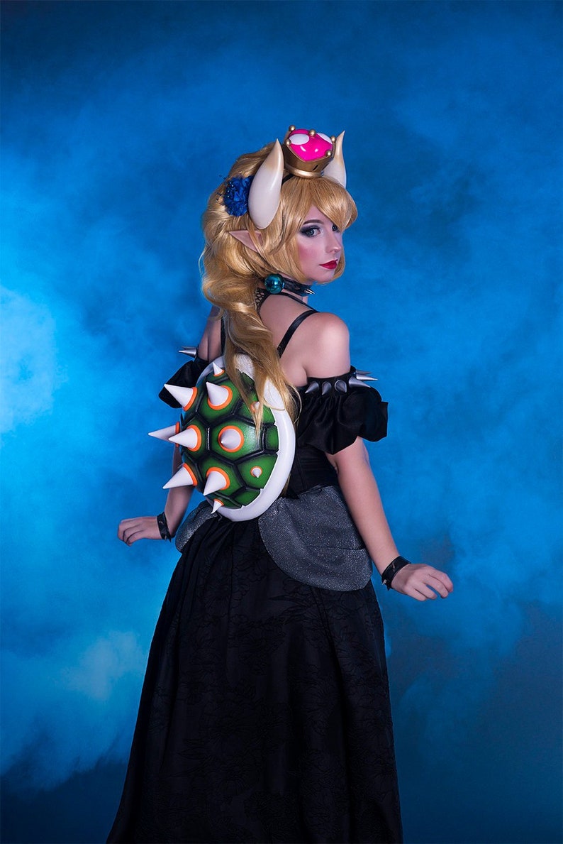 Bowsette Cosplay Shell v2 and hairband with crown and horns | Etsy