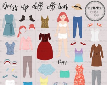 Dress up Doll Clipart - Etsy