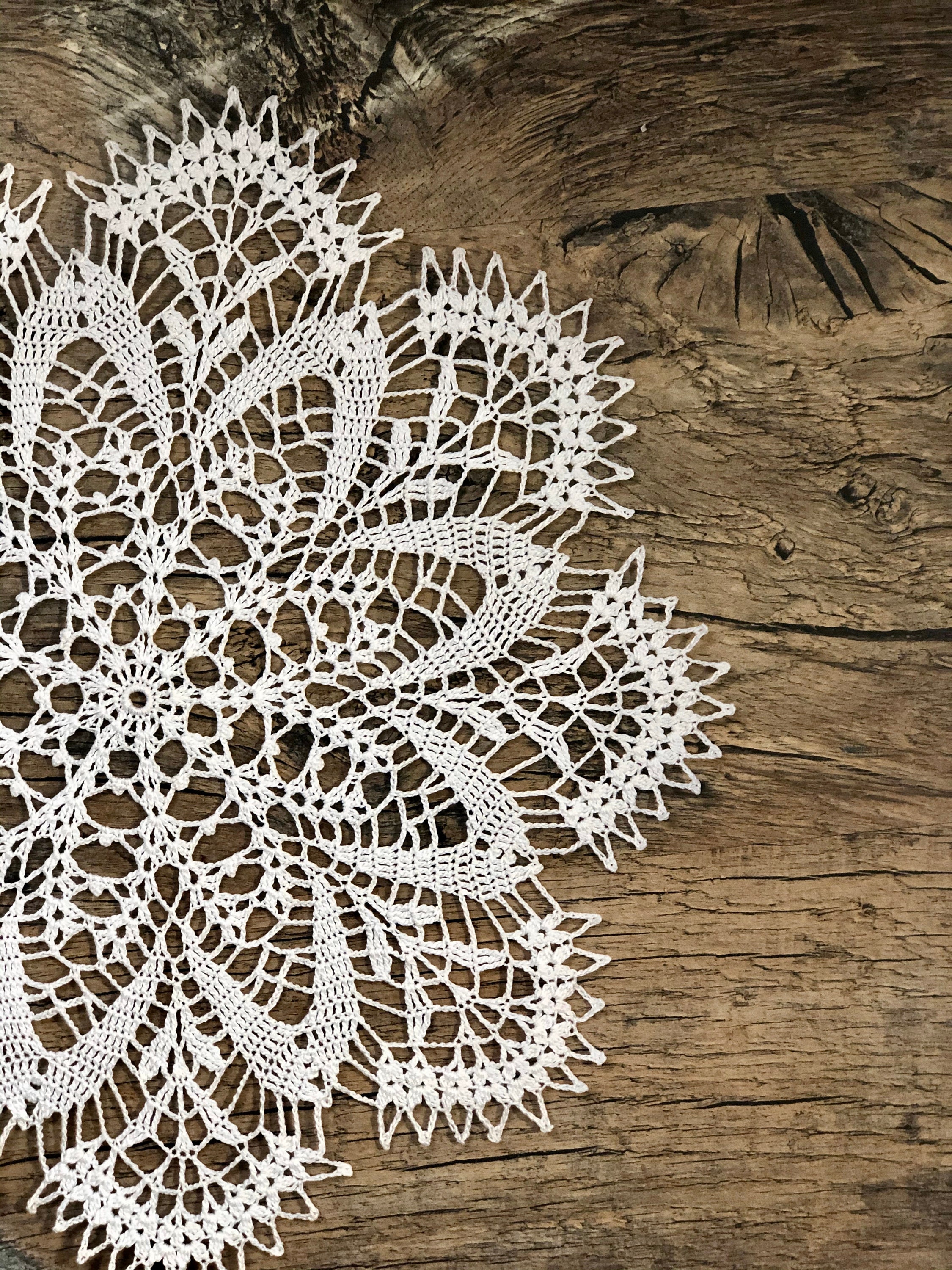 Vintage Doily / Knitted Lace Napkin / Hand Crocheted Doily / White ...