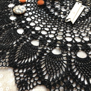 Set Gothic Doily, Crochet Black Doilies, Dark Home Decor, Halloween ...