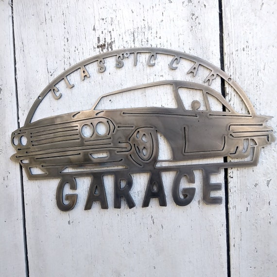 1960 Classic Car Garage Metal Sign Art | Etsy