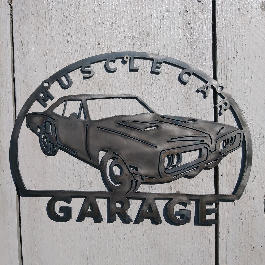 Muscle Car Garage Metal Car Sign 1970 - Hand Drawn Art Work CNC Plasma ...