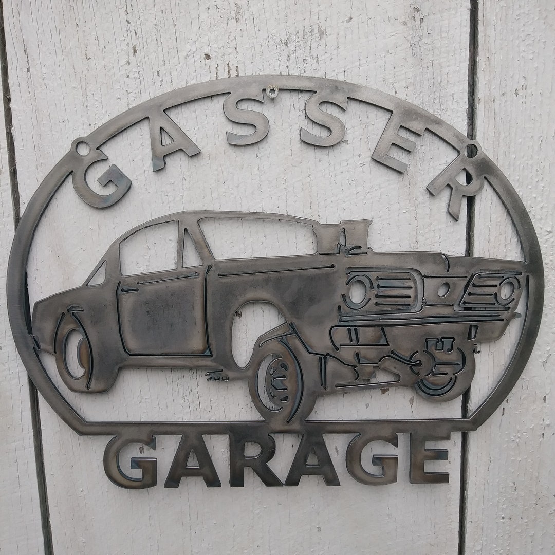 Gasser Garage Metal Car Sign Man Cave 1966 - Etsy