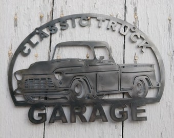 1955 Tri Five Garage Metal Car Sign Garage Art Classic Car Steel Plaque ...