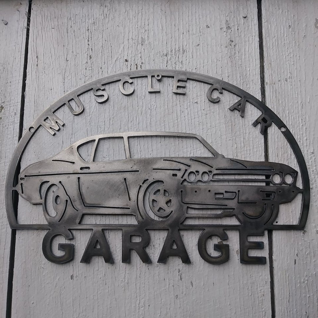 1969 Classic Muscle Car Garage Metal Art Sign Man Cave Hand Drawn Made ...