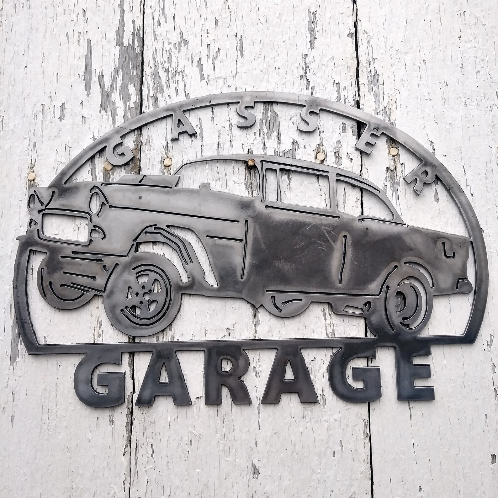 1955 Gasser Garage Metal Car Hot Rod Sign Hand Drawn Art USA Steel - Etsy