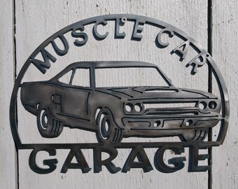 Muscle Car Garage 1971 Man Cave Wall Art Metal Sign CNC Plasma | Etsy