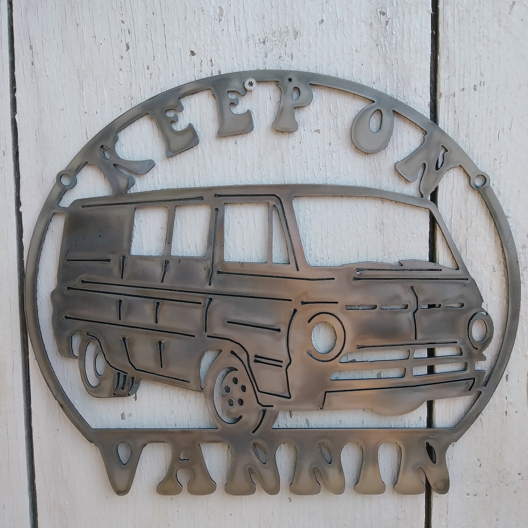 Keep on Vannin Metal Art Van Cargo Sign 1964 1965 1966 1967 1968 1969 ...