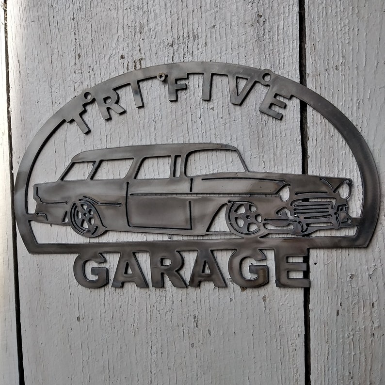 1955 Tri Five Garage Metal CNC Art Sign Station Wagon - Etsy