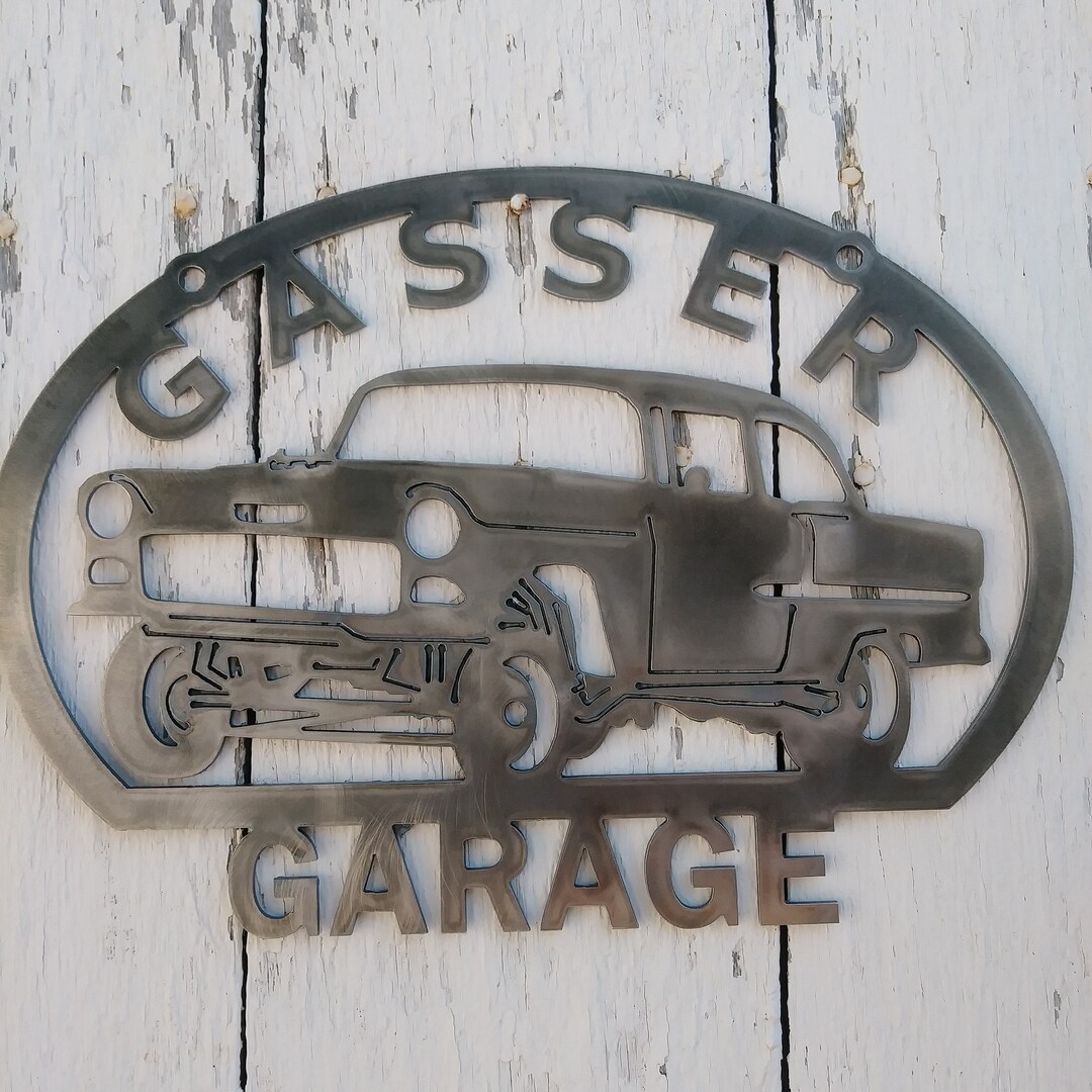 1955 Gasser Garage Tri Five Metal Sign Art - Etsy