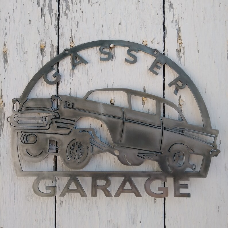 1957 Gasser Garage Metal Art Sign Man Cave Hot Rod Race Car | Etsy