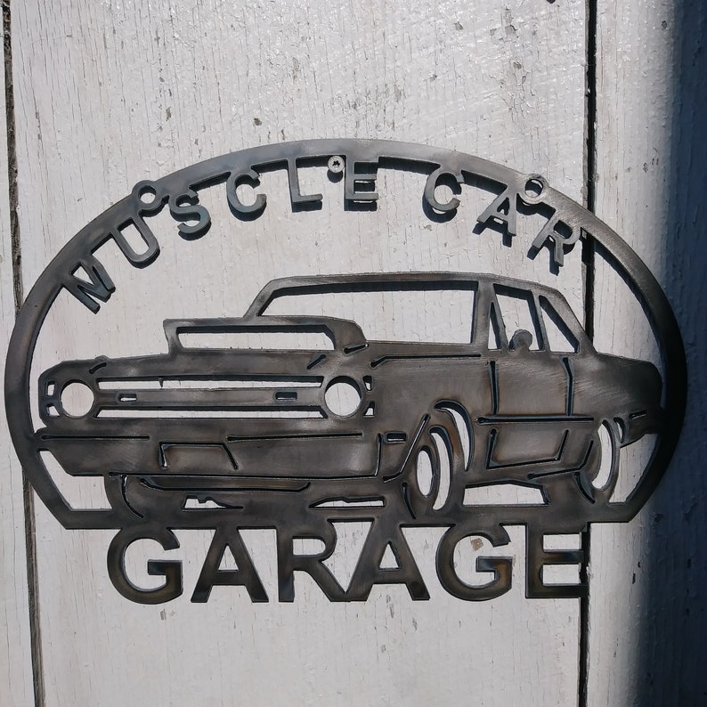 Muscle Car Garage Metal Car Sign Art 1969 Race Car Drag American - Hand ...